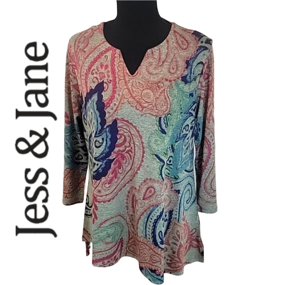 Jess & Jane | Tops | Jess Jane Paisley Tunic Top | Poshmark